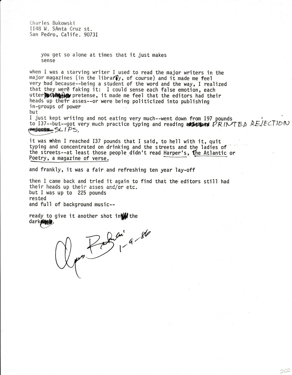 Charles Bukowski Manuscripts and Letters – The Buk Shop